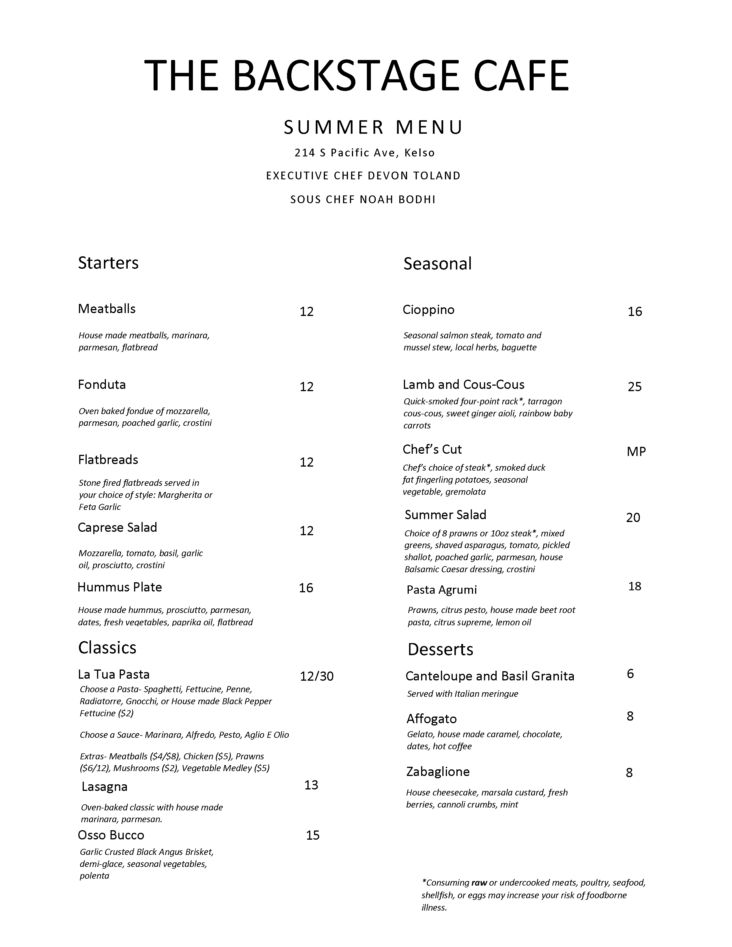 Backstage Cafe - Kelso Theater PubKelso Theater Pub